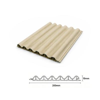 China Wave Design Corrugated PVC Fluted Wall Panels 200x15mm Decorative Interior Cladding for Hotel Villa Projects for sale