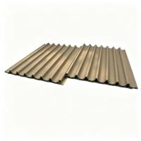 China 7 Arcs Inner Hollow PVC Fluted Wall Panels 3D Texture Wave Design Cladding for Dining Area Interiors for sale