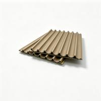 China 7 Arcs Inner Hollow PVC Fluted Wall Panels 3D Texture Wave Design Cladding for Dining Area Interiors for sale