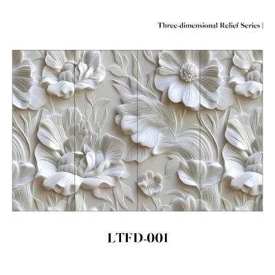 China 3D Relief PVC Feature Wall Panel Customizable Realistic Patterns for sale