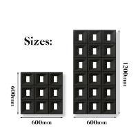 China Hollow PU Decorative Wall Panel Faux Nine Blocks Rectangular Holes Weatherproof For Renovation for sale
