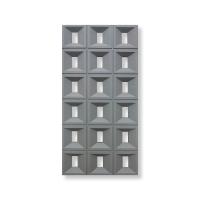 China Hollow PU Decorative Wall Panel Faux Nine Blocks Rectangular Holes Weatherproof For Renovation for sale