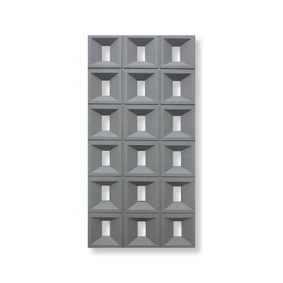 China Hollow PU Decorative Wall Panel Faux Nine Blocks Rectangular Holes Weatherproof For Renovation for sale