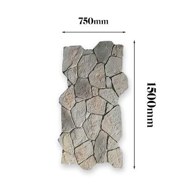 China Artificial PU Stone Rubble Effect Wall Panel Weatherproof Faux Stone Veneer For Exterior Wall for sale