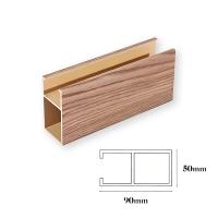 China B1 Flame-Retardant WPC Cladding Panels Ceiling 50*90mm Weather-Resistant UV-Protected Timber Tube for sale