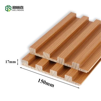 China Solid PVC Fluted Wall Panel 150*17mm Eco-friendly Custom Length for Full-Wall Coverage for sale