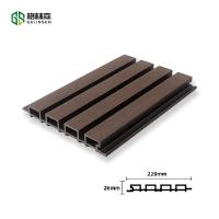 China 219x26mm WPC Wall Panels 3D Slat Outdoor Cladding UV Resistant Weatherproof for Garden for sale