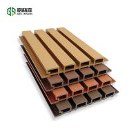 China 219x26mm WPC Wall Panels 3D Slat Outdoor Cladding UV Resistant Weatherproof for Garden for sale