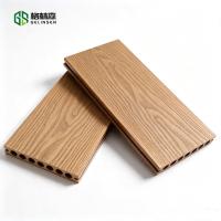 China Outdoor WPC Composite Decking 3D Embossed Hollow Flooring for Rooftop Gardens Balcony for sale