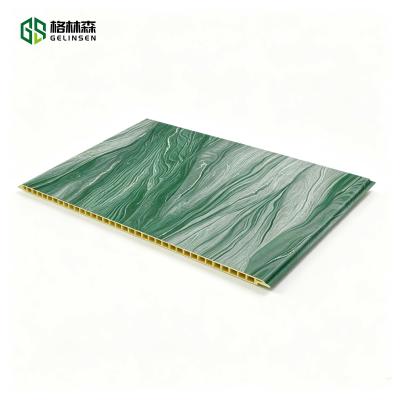 China 600mm Flat Joint Bamboo Wood Fiber PVC Wall Panel Interior Cladding for Living Room for sale