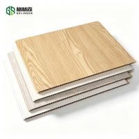 China 600mm Flat Joint Bamboo Wood Fiber PVC Wall Panel Interior Cladding for Living Room for sale