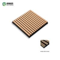 China Soundproof Wooden Slat Acoustic Panels MDF Polyester Fiber Construction for Conference Rooms for sale