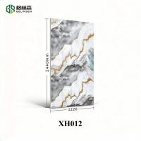 China Luxury UV Marble Sheet 3D Marble Effect Gilded Accent Wall Panel for Villa Hotel for sale
