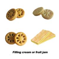 China One Flavor Fruit Jam Filling Machine Single Lane Biscuit Cream Sandwiching Machine With Conveyor for sale