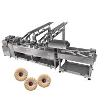 China Two Lane Fruit Jam Filling Machine Double Flavor Biscuit Sandwich Machine 6kw With Row Multiplier for sale