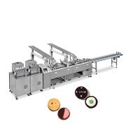 China Double Lane Biscuit Sandwiching Machines Two Color Biscuits Making Machine 6.5KW With Conveyor for sale