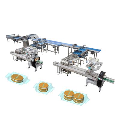 China Biscuit Food Sorting Machine 6.5kw Automatic Feeding Machine With Biscuit Flow Packaging Machine for sale