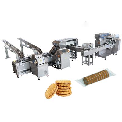 China Variable Quantity Sandwich Biscuit Machine PLC Control Automatic Cream Filling Machine Customized for sale