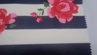 China PU Coated Winter Jacket Fabric 237 GSM Windproof Rose Printed for sale