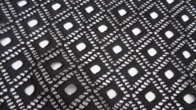China Lace Hollow Fabric 90% Polyester 10% Spandex 250 Gsm Elastic 150 Cm for sale