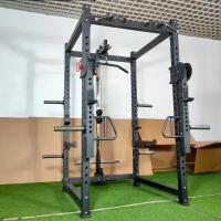 China Style Gym Machine Squat Rack and Optional Lat Pull-Down Attachment 75*75*3mm Pipe Size for sale