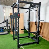 China Style Gym Machine Squat Rack and Optional Lat Pull-Down Attachment 75*75*3mm Pipe Size for sale