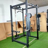China Style Gym Machine Squat Rack and Optional Lat Pull-Down Attachment 75*75*3mm Pipe Size for sale