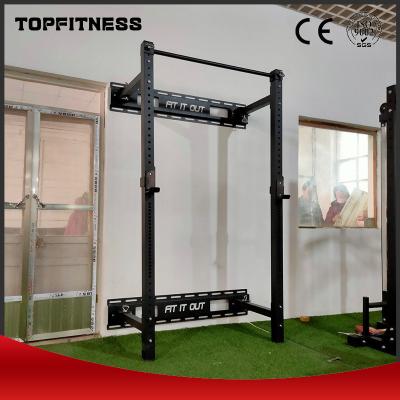 China 80kg Net Weight Manual Power Source Wall Mounted Folding Squat Strength Rack for Home for sale
