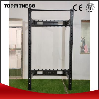 China 80kg Net Weight Fitness Equipment Wall Mounted Folding Squat Rack for Bodybuilding for sale