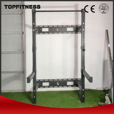China 1250*650*2300mm Strength Fitness Equipment Wall Mount Folding Squat Rack for Home Gym for sale