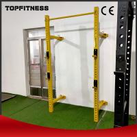 China Custom Made Colour Gym Folding Wallmount Wall Mounted Squat Rack Manual Power Source for sale