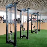 China Multifunctional Fitness Smith Machine Power Rack Dual Cable Cross Machine with Steel for sale