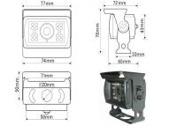 China DC24V Car Rearview Camera Metal Housing Water Resistance IP67 for sale