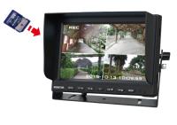 China 12-24V 4 Split LCD 7/ 9 inch Digital TFT Car Monitor with Sun Visor , 32GB SD Card for sale