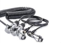 China 4 Core PU Truck Trailer Safety Spiral Cable / Vehicle Auto Tractor Trailer Camera Cable for sale