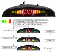 China 12V-24V Vehicles Reverse Backup Radar System with LED Display Front/Rear Parking Sensors for sale