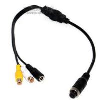 China Female 4-Pin to RCA (A/V) Adapter Wire , RCA to 4-PIN Monitor / Camera Adapter for sale
