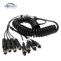 China Car Video Aviation Spring Wire Trailer Connector Wire 4-Pin/RCA Spiral Extension Curled Cable for sale
