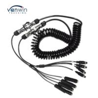 China Car Video Aviation Spring Wire Trailer Connector Wire 4-Pin/RCA Spiral Extension Curled Cable for sale
