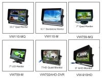 China Quad Split Car TFT LCD Monitor 4 Channels With Built - In DVR Video Recording for sale