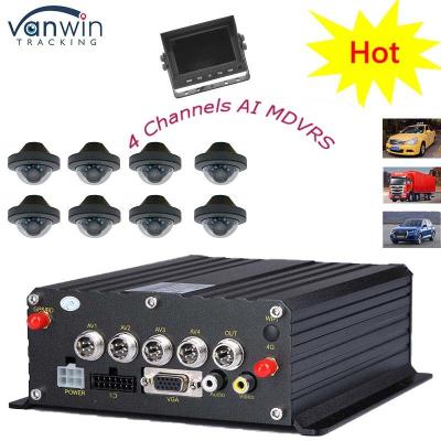 China 4G GPS WIFI Dual SD Card 4 Channel MDVR 1080P HDD AI DVR for Bus Cars Floklift for sale