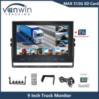 China 9 Inch 8 Channel AHD Monitor Video 1080P Car LCD IPS Monitor for Bus Truck Trailer for sale