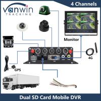 China 4CH HD Car Cameras Dual SD Card Mobile DVR 4G GPS 1080P MDVR H.265 Video Recorder for sale