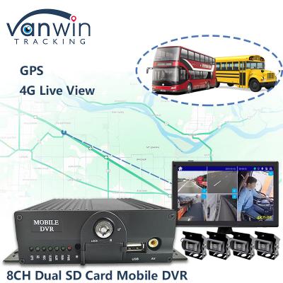 China 8CH AHD Dual SD Card Mobile DVR System 4G WIFI GPS MDVR For Live View for sale