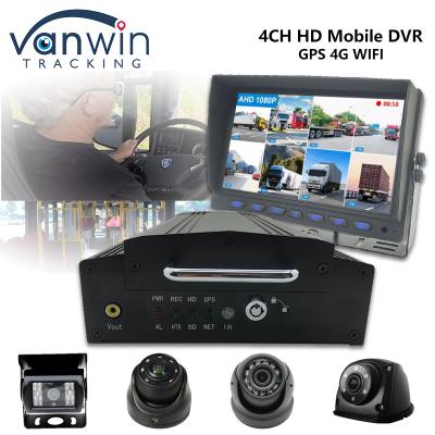 China 4 Channel HDD SSD Mobile DVR 1080P 4G WiFi GPS MDVR Vehicle Camera Car CCTV System for sale