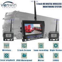 China 5 Inch Digital HD DVR Wireless Truck Backup Camera Monitor System Quad View Screen for sale