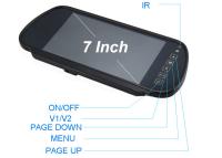 China 7 Inch Windshield Car Rear View TFT LCD Monitor Mirror Monitor with 2 video inputs for sale