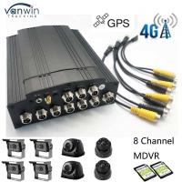 China Full Hd 1080P 8CH Mobile DVR SD Card 4G GPS H.265 CMSV6 Bus Truck DVR Security System for sale