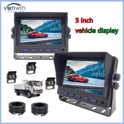 China 5 Inch LCD Screen TFT Car Monitor Metal Connector+4PIN CCD Color Rear View Reversing Camera 12-24v For Caravan Van Rv for sale