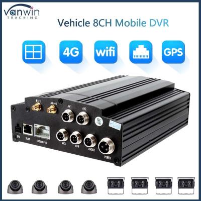 China 8 Channel Mobile DVR 1080P 4G GPS WIFI HDD Card DVR Full HD Car Cameras For City Bus for sale